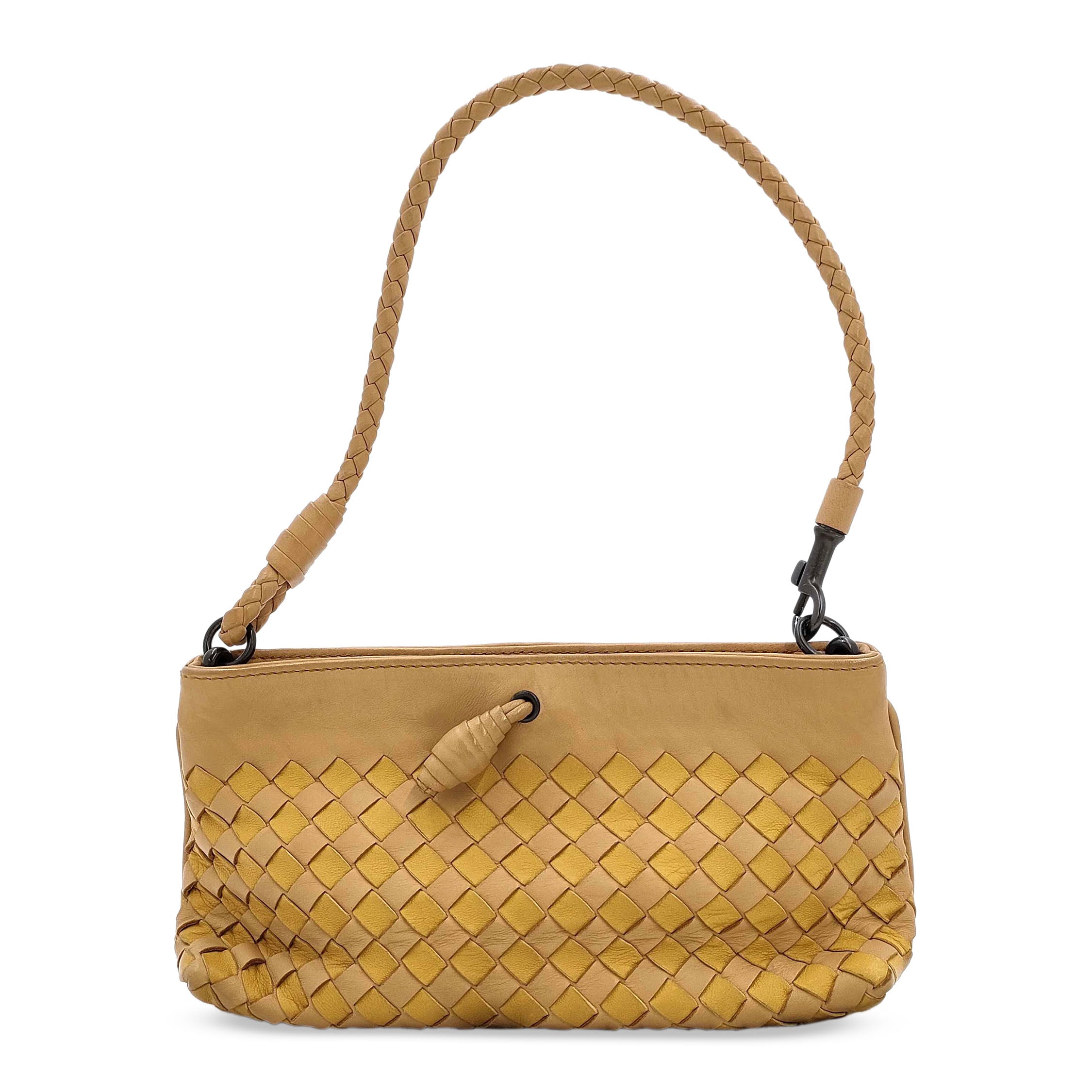 Bottega Veneta Intrecciato Leather Bicolor Pochette Shoulder Bag ...