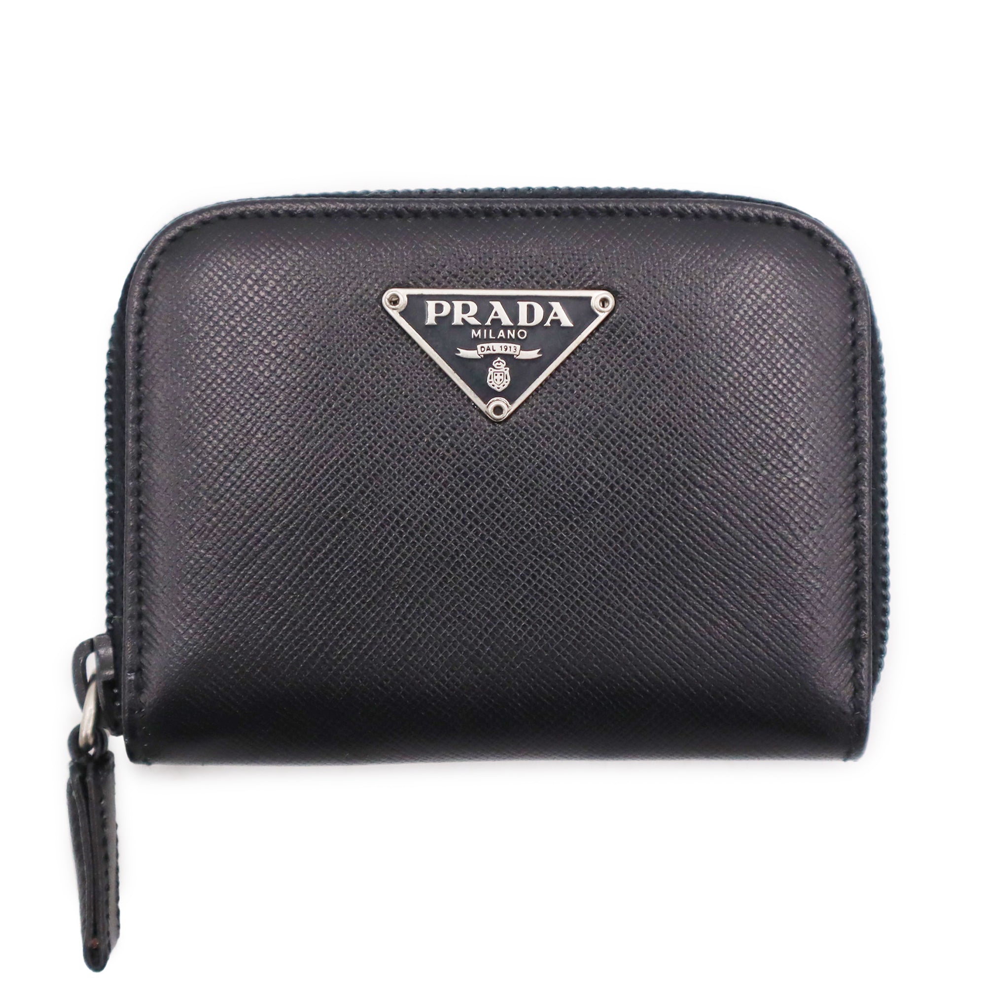 Prada Saffiano Compact Zip Around Coin Purse – Foreign Objects